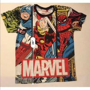 Marvel | Shirts | Marvel Comics Retro Avengers All Over Print Shirt ...
